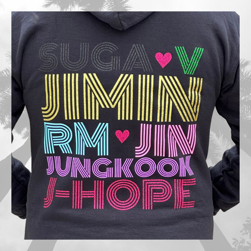 Hoodie BTS ARMY Dynamite Inspired Black Zip Up – IslandGirlMick